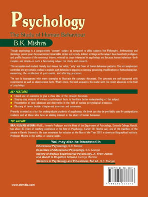 PSYCHOLOGY: THE STUDY OF HUMAN BEHAVIOUR by B. K. MISHRA | NOOK Book ...