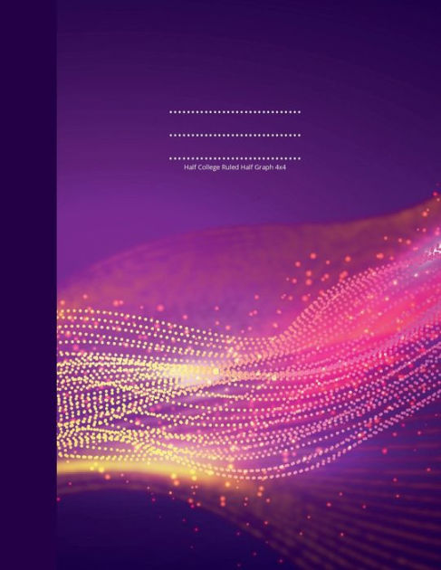Half College Ruled Half Graph 4x4: Dual Notebook Graph & Line ...