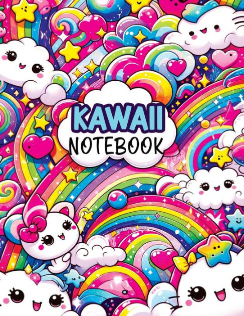Kawaii Notebook: Composition Notebook for Kids with Dotted Midline and ...