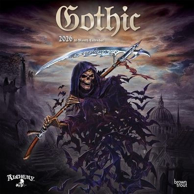 Gothic Alchemy Official 2026 12 X 24 Inch (Hanging) Monthly Square Wall ...