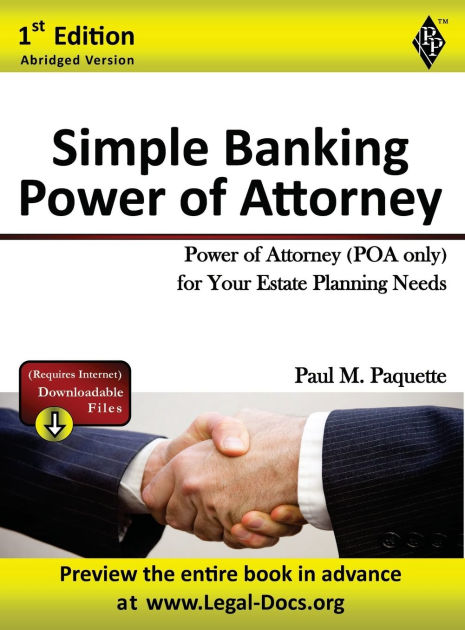 Simple Banking Power of Attorney - Abridged Version: Power of Attorney ...