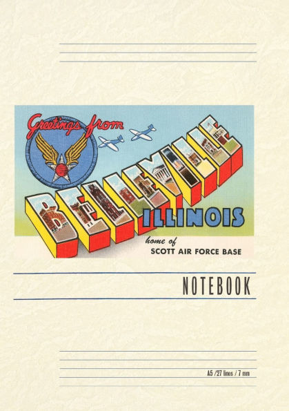 Vintage Lined Notebook Greetings from Belleville, Illinois by Found ...