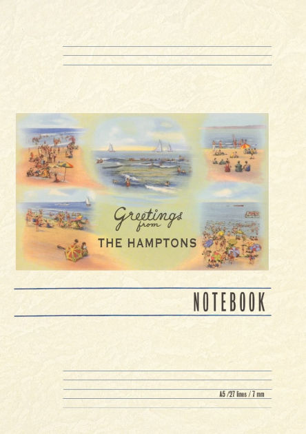 Vintage Lined Notebook Greetings from the Hamptons, Long Island by ...