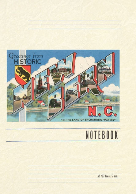 Vintage Lined Notebook Greetings from New Bern by Found Image Press ...
