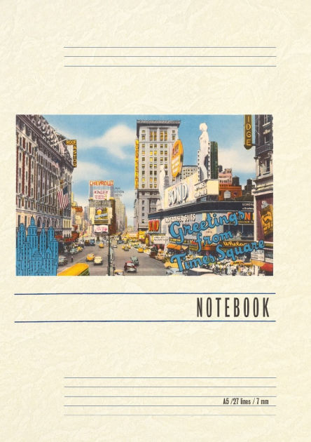 Vintage Lined Notebook Greetings from Times, Square, New York City by ...