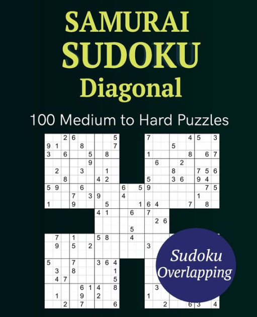 Samurai Sudoku Diagonal 100 Medium to Hard Puzzles by V.Puzzgen ...