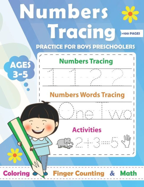 Numbers Tracing practice for boys Preschoolers Ages 3-5: Math Preschool ...