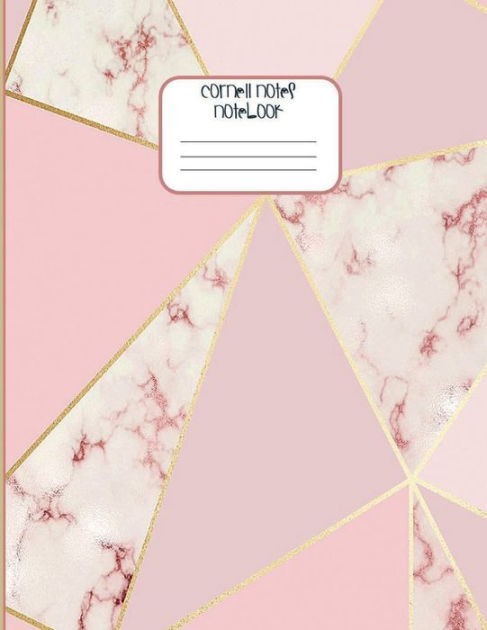 Rose Gold Pink Marble Mosaic Cover CORNELL NOTES NOTEBOOK: Wide Ruled ...