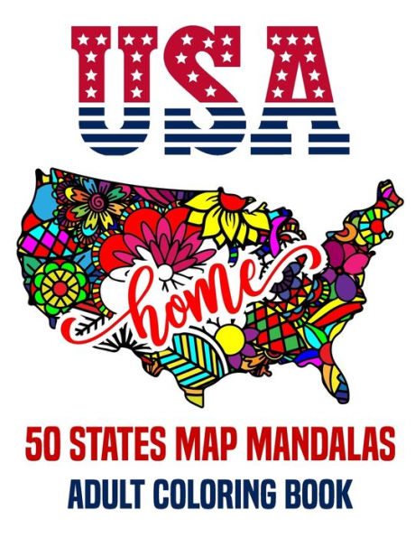 USA 50 States Map Mandalas: Adult Coloring Book by TH Coloring Point ...