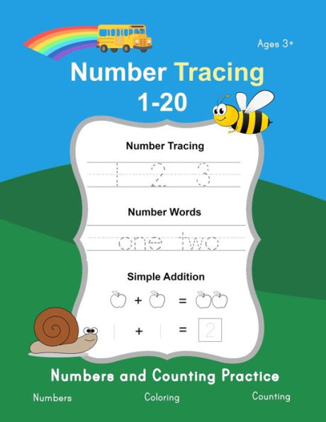 Number Tracing 1-20: Numbers and Counting Practice: Preschool Number ...