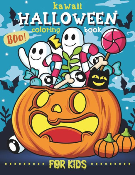 Kawaii Halloween Coloring Book for kids: ages 2-4 3-8 Funny and cute ...
