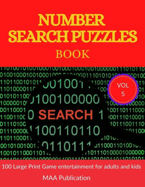Number Search Puzzles Book: 100 Large Print Game entertainment for ...