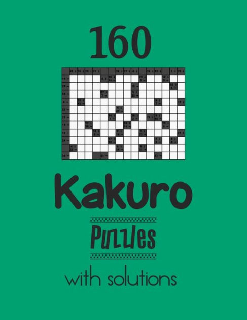 160 Kakuro Puzzles with solutions on Mint background: Kakuro puzzle ...