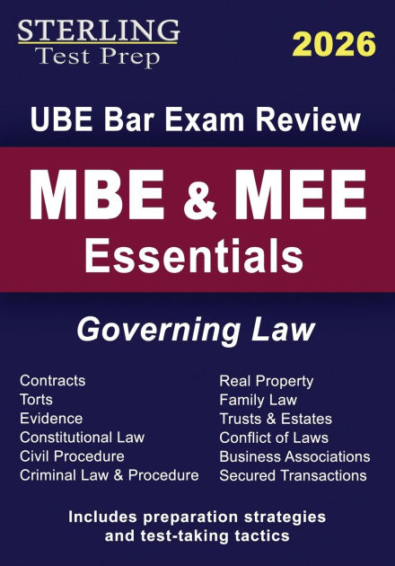 MBE & MEE Essentials: Governing Law for UBE Bar Exam Review by Sterling ...