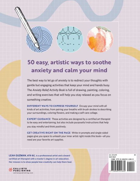 Anxiety Relief Activity Book: Draw, Paint, Color, Doodle, and Write ...