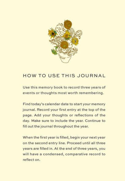 Van Gogh Memory Journal: Reflect, Record, Remember: A Three-Year Daily ...