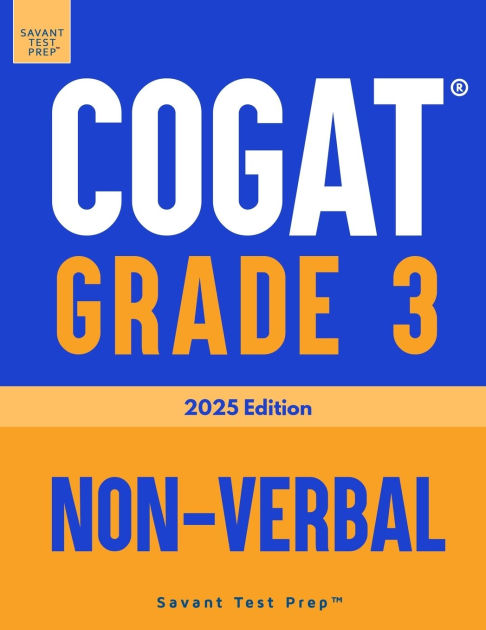 COGAT Grade 3 Non-Verbal: 3 Practice Tests Level 9 by Savant Test Prep ...